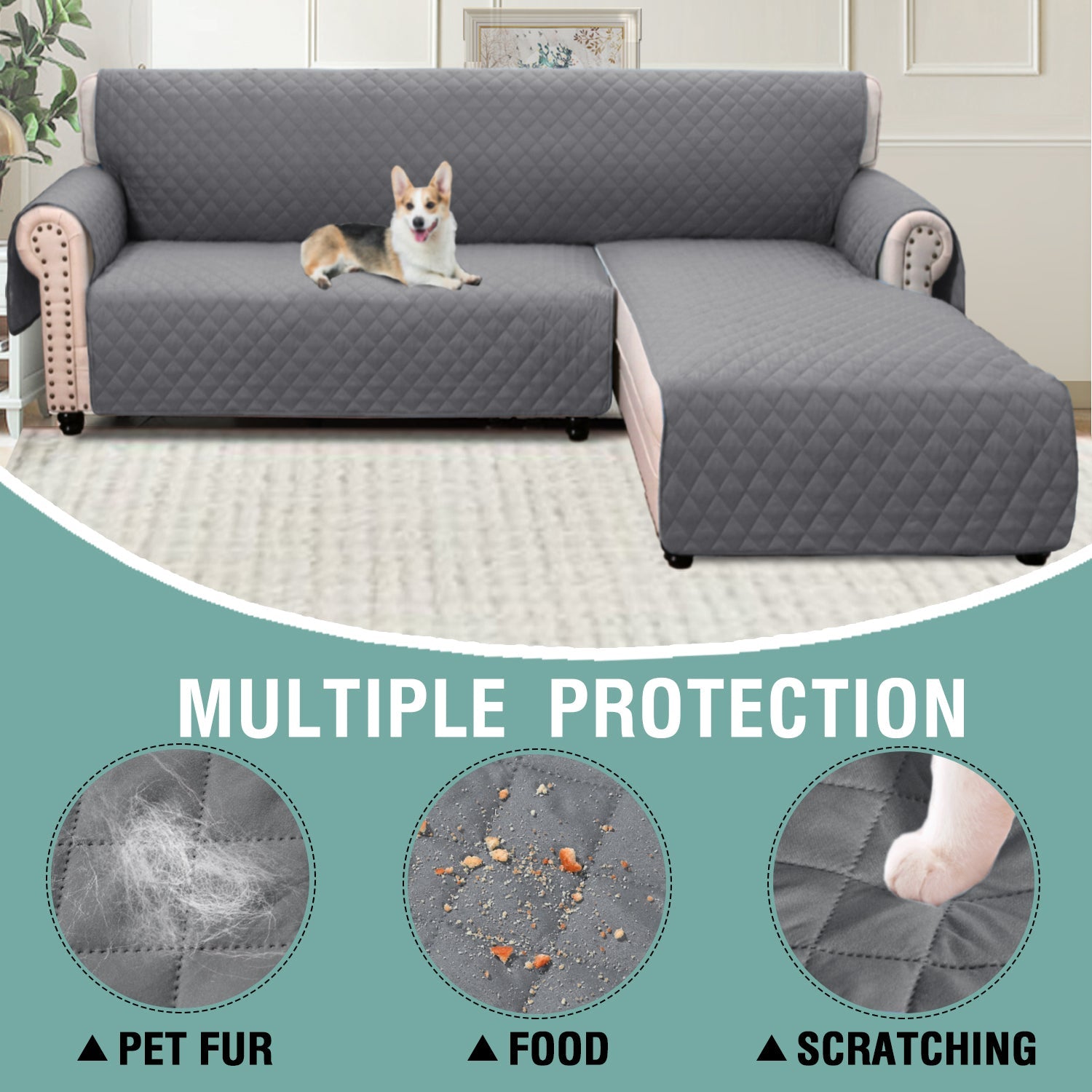 Universal Non-Slip L-Shape Sectional Sofa Cover couch covers for ...