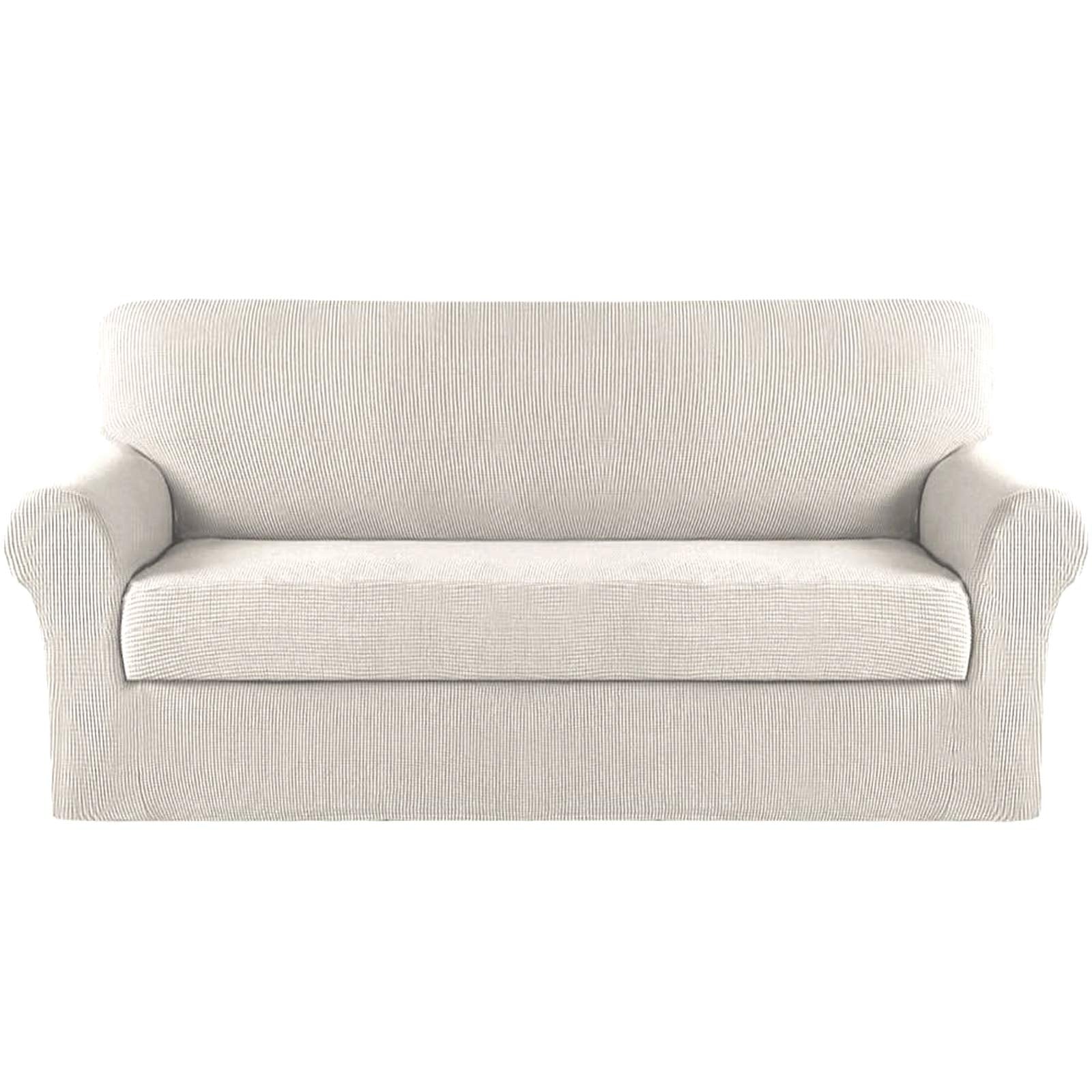 2 Pieces Stretch Sofa Slipcover Couch Cover for Oversized Sofa Washable ...